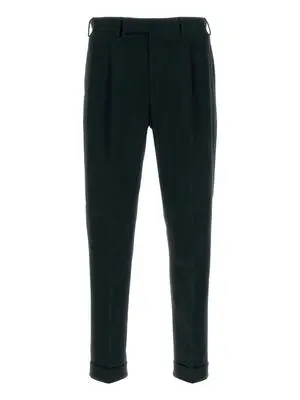 PT TORINO Stretch Cotton Tailored Trousers - Black