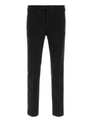 PT TORINO Stretch Cotton Tailored Trousers - Black