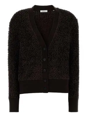 FERRAGAMO Boucle Loop Cardigan - Brown