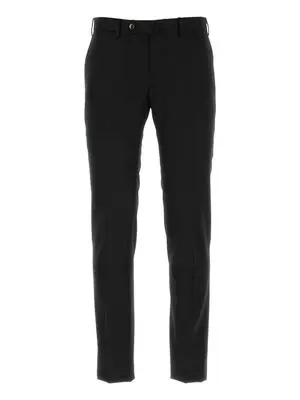 PT TORINO Stretch Virgin Wool Tailored Trousers - Black