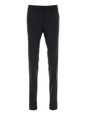 PT TORINO Stretch Virgin Wool Tailored Trousers - Grey