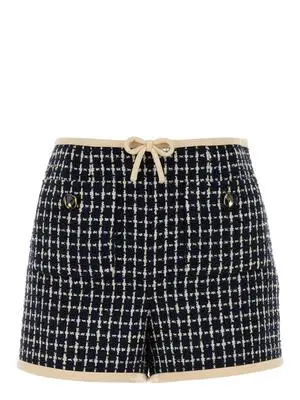 Valentino Garavani Embroidered Tweed Shorts - Checked