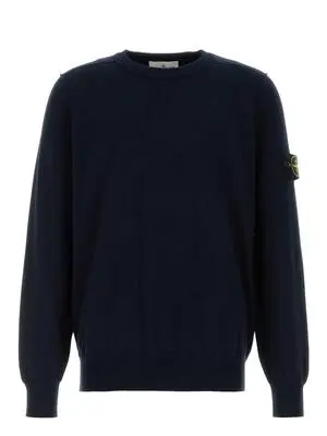 Stone Island Cotton Knit Crew Neck Sweater - Blue