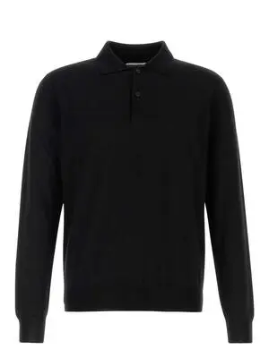 THE ROW Cashmere Selio Polo Shirt - Black