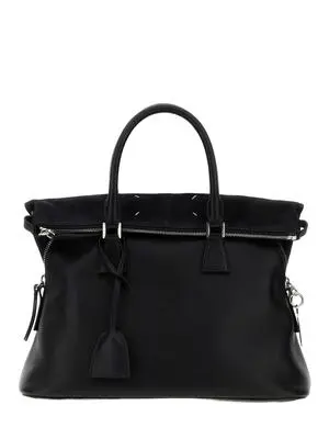 MAISON MARGIELA Leather Medium 5ac Soft Handbag - Black