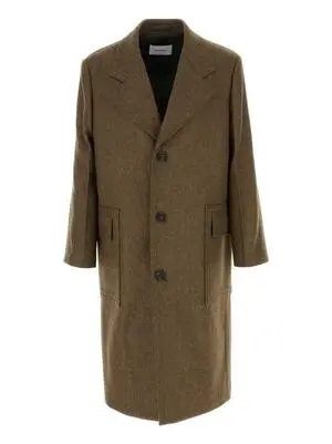 FERRAGAMO Melange Wool Jacket - Brown