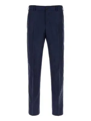 PT TORINO Michael Straight-leg Wool-linen Blend Trousers - Blue