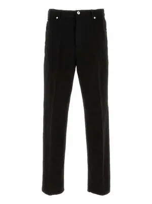 FERRAGAMO Organic Cotton Tailored Full Length Trousers - Black