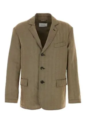 FERRAGAMO Embroidered Linen-blend Blazer For - Stripped