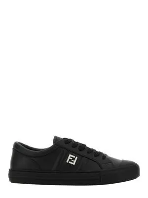 Fendi FENDI Leather Domino Sneakers Black