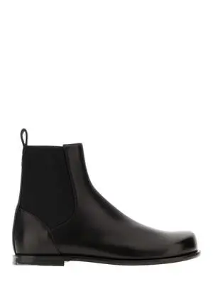 Fendi Squared Ff Nappa Leather Ankle Boots - Black