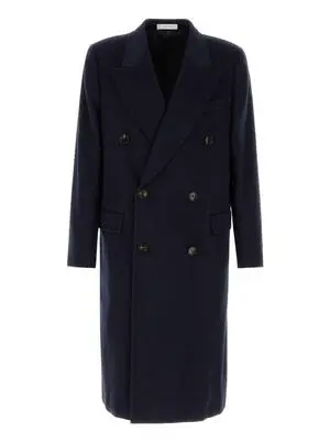 UMIT BENAN Double Breasted Cashmere Jacket - Blue