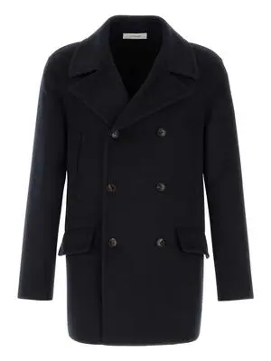 UMIT BENAN Wool-cashmere Double-breasted Jacket - Blue