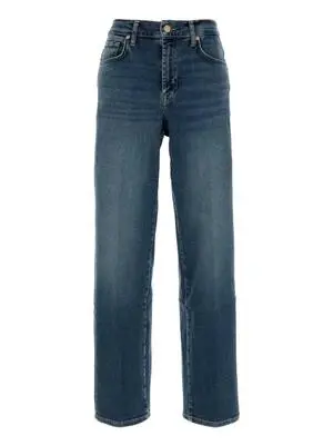 Seven For All Mankind Stretch Denim Stovepipe Jeans - Blue