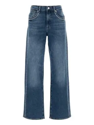Seven For All Mankind Embellished Stovepipe Jeans - Blue