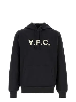 A.p.c. Stretch Cotton Logo Hoodie - Black