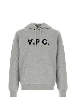A.p.c. Melange Stretch Cotton Hoodie - Grey