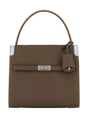 Tory Burch Tory Burch Leather Double Lee Radziwill Handbag Brown