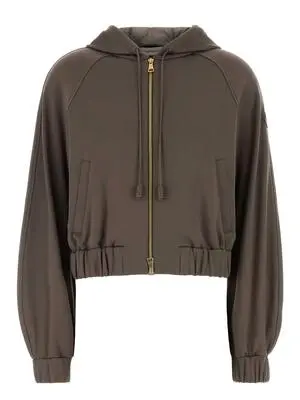 Moncler Mud Stretch Full Zip Hoodie - Brown