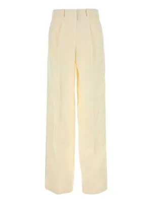 MAGDA BUTRYM Magda Butrym Cream Wool-Silk Wide-Leg Pants