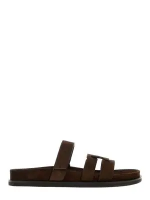 Tory Burch Tory Burch Ines Suede Slippers Brown