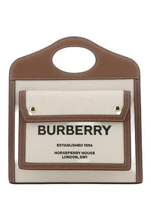 Burberry Two-tone Canvas And Leather Mini Pocket Handbag - Multicoloured