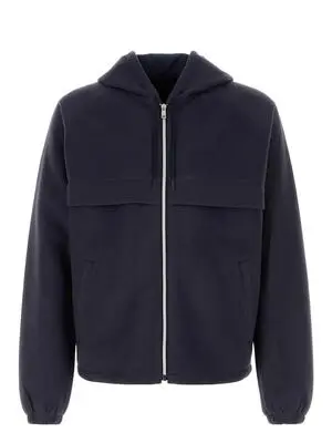 Prada Recycled Pile Zip-up Jacket With Hood - Blue