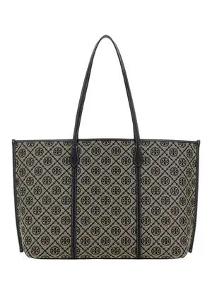 TORY BURCH Tory Burch Embroidered Canvas Shopping Handbag