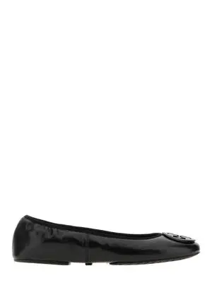 Tory Burch TORY BURCH Reva Leather Pointed Toe Ballerinas Black