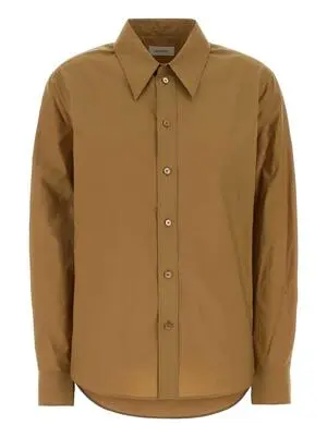 LEMAIRE LEMAIRE Cotton-Silk Poplin Shirt Camel