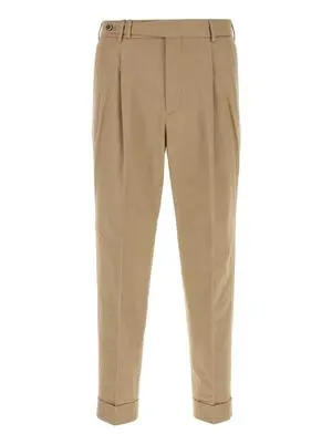 PT TORINO Cotton Tailored Trousers - Camel