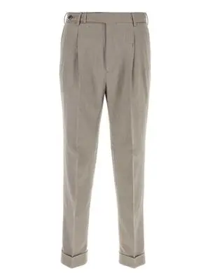 PT TORINO Cotton-wool Blend Tailored Trousers - Grey