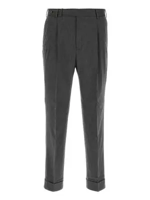 PT TORINO Cotton-wool Blend Tailored Trousers - Grey