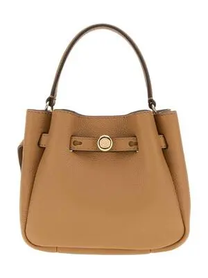 Tory Burch TORY BURCH Mini Romy Bucket Handbag In Leather Camel