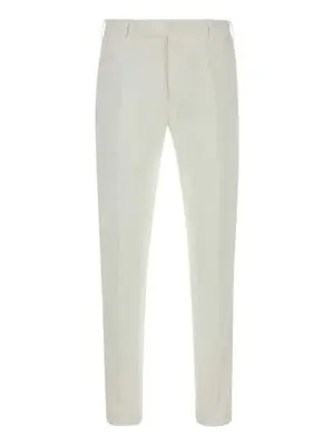 PT TORINO PT TORINO Lyocell & Linen Blend Tailored Trousers White