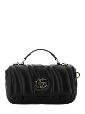 GUCCI Gucci Black Leather GG Milan Mini Handbag