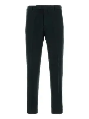 PT TORINO Lyocell-linen-cotton Blend Tapered Trousers - Black
