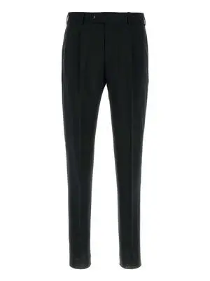 PT TORINO 100% Virgin Wool Tailored Dress Pants - Black