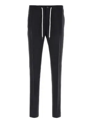 PT TORINO Linen Drawstring Trousers - Blue