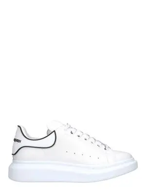 Alexander McQueen Leather Low-top Sneakers With Contrast Heel Detail - White