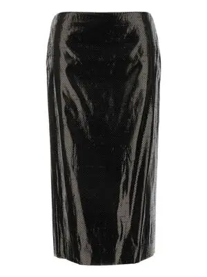 ALEXANDER MCQUEEN Alexander McQueen Silk-Blend Canvas Midi Skirt