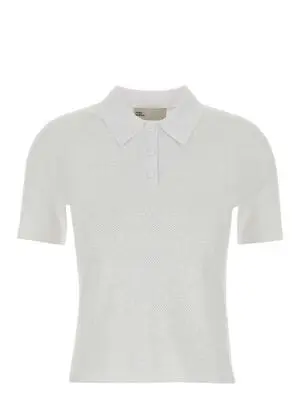 Tory Burch Stretch Viscose Polo Shirt - Black