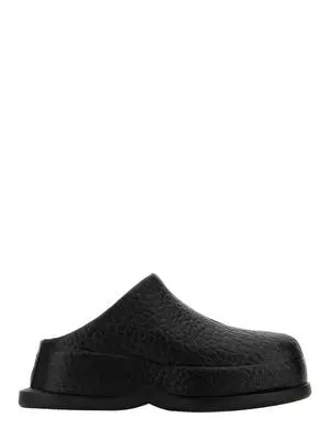 Alexander McQueen Leather Platform Slippers - Black