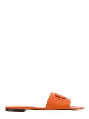 Dolce & Gabbana DOLCE & GABBANA Nappa Leather Slippers Orange