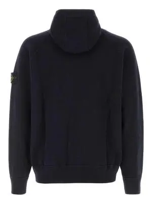 Stone Island STONE ISLAND Stone Textured Virgin Wool Knit Sweatshirt Blue