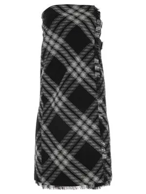 Burberry Wool Embroidered Dress - Checked