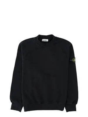 Stone Island Logo Detail Cotton Sweatshirt - Blue