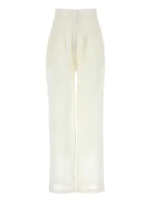 Le Kasha Sohag Wide-leg Linen Pants In Organic Linen - White
