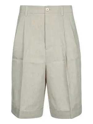 Jacquemus Le Short Pastro Linen-blend Pleated Shorts - Beige