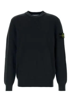 Stone Island 100% Cotton Knit Sweater - Black